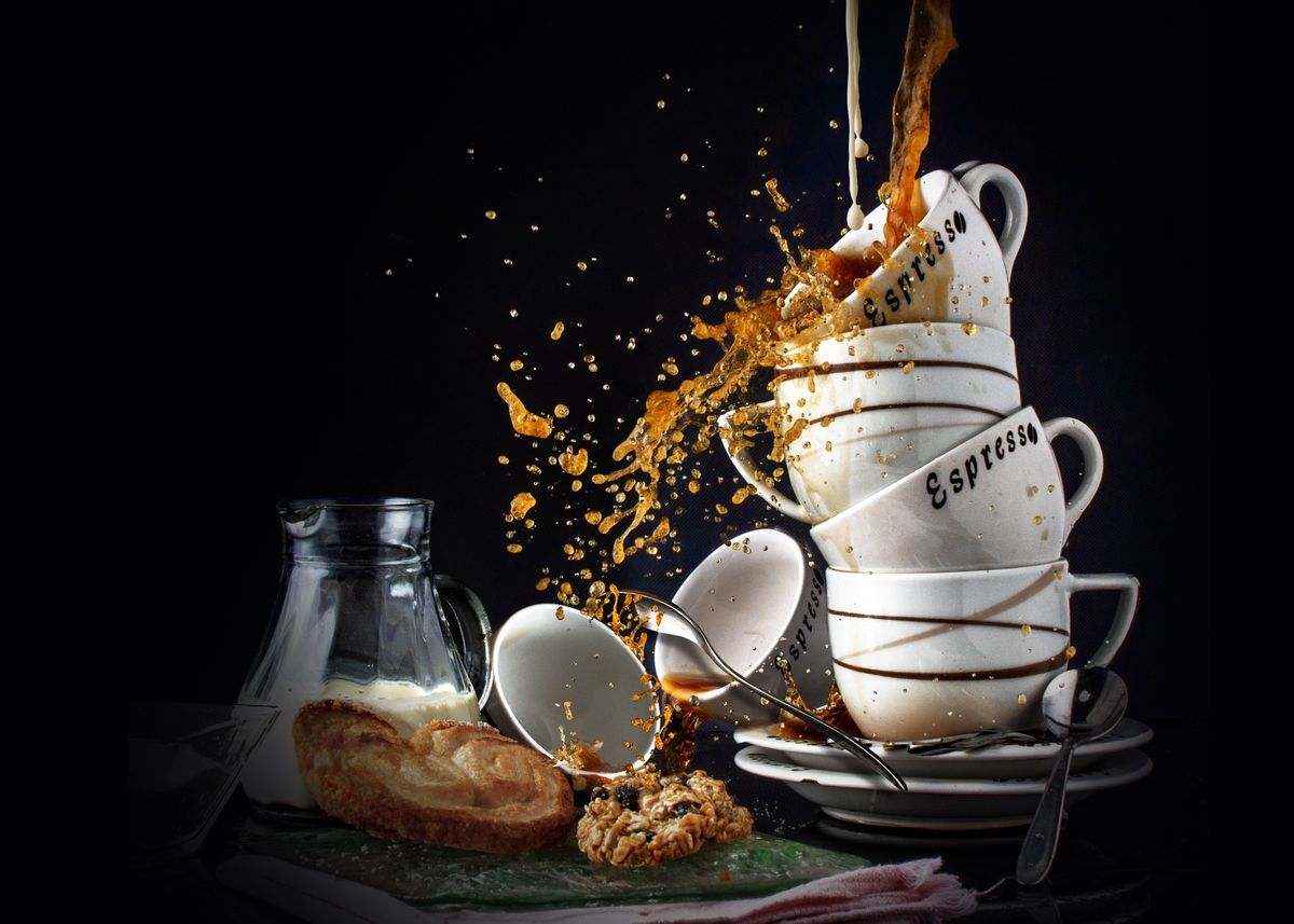 'coffee spill' Poster, picture, metal print, paint by Alex Neumayer ...