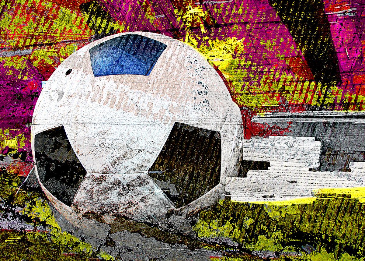 'Soccer art print ball 5' Poster, picture, metal print, paint by ...