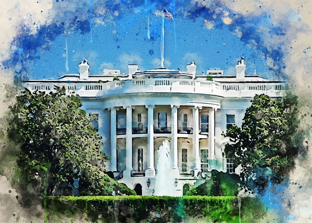 'The White House' Poster, picture, metal print, paint by Muhammad Irsan ...