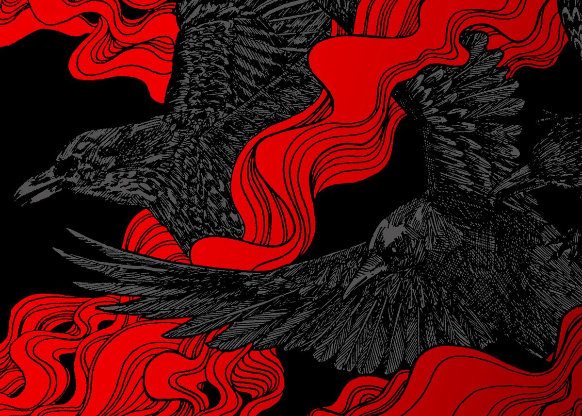 'Ravenous' Poster, picture, metal print, paint by Inktuous | Displate