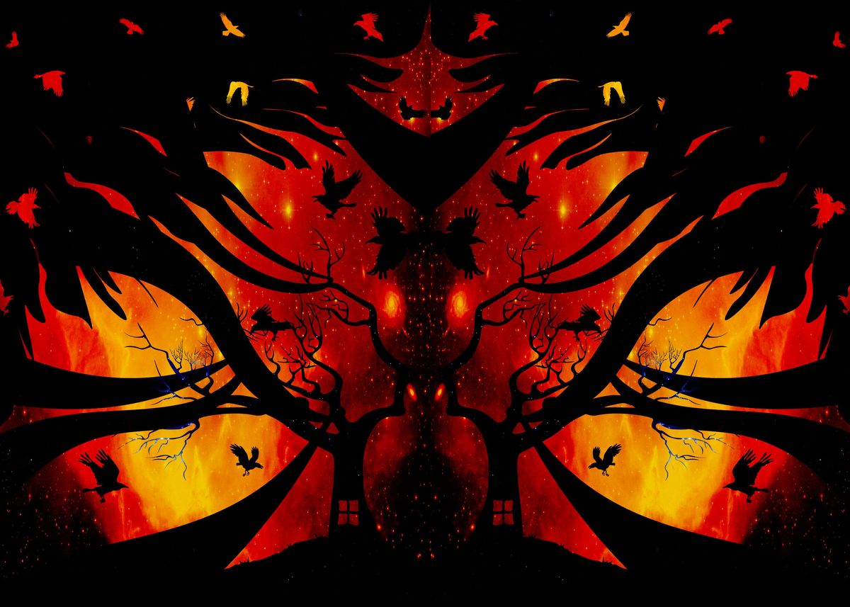 'Dark Red Fantasy' Poster, picture, metal print, paint by Teodora ...