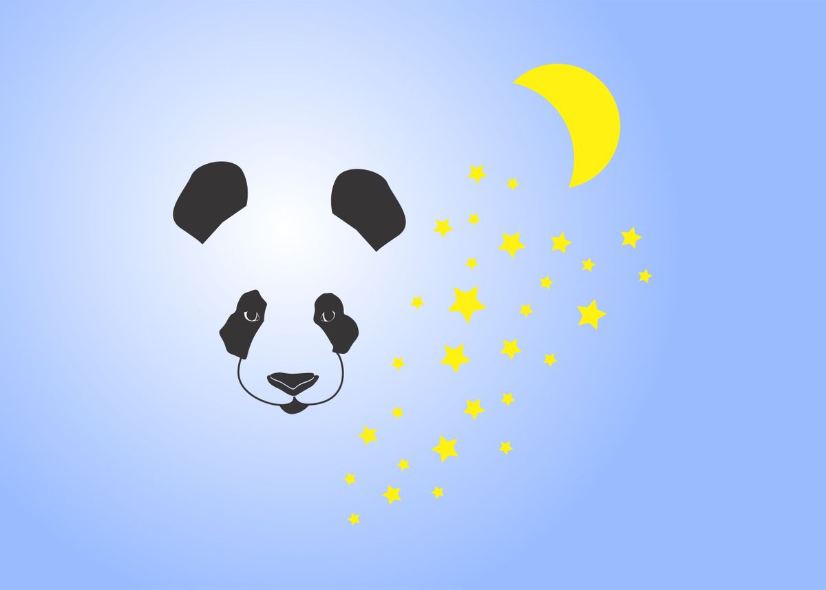 'Good Night Panda' Poster, picture, metal print, paint by YELLOWMADCAT ...
