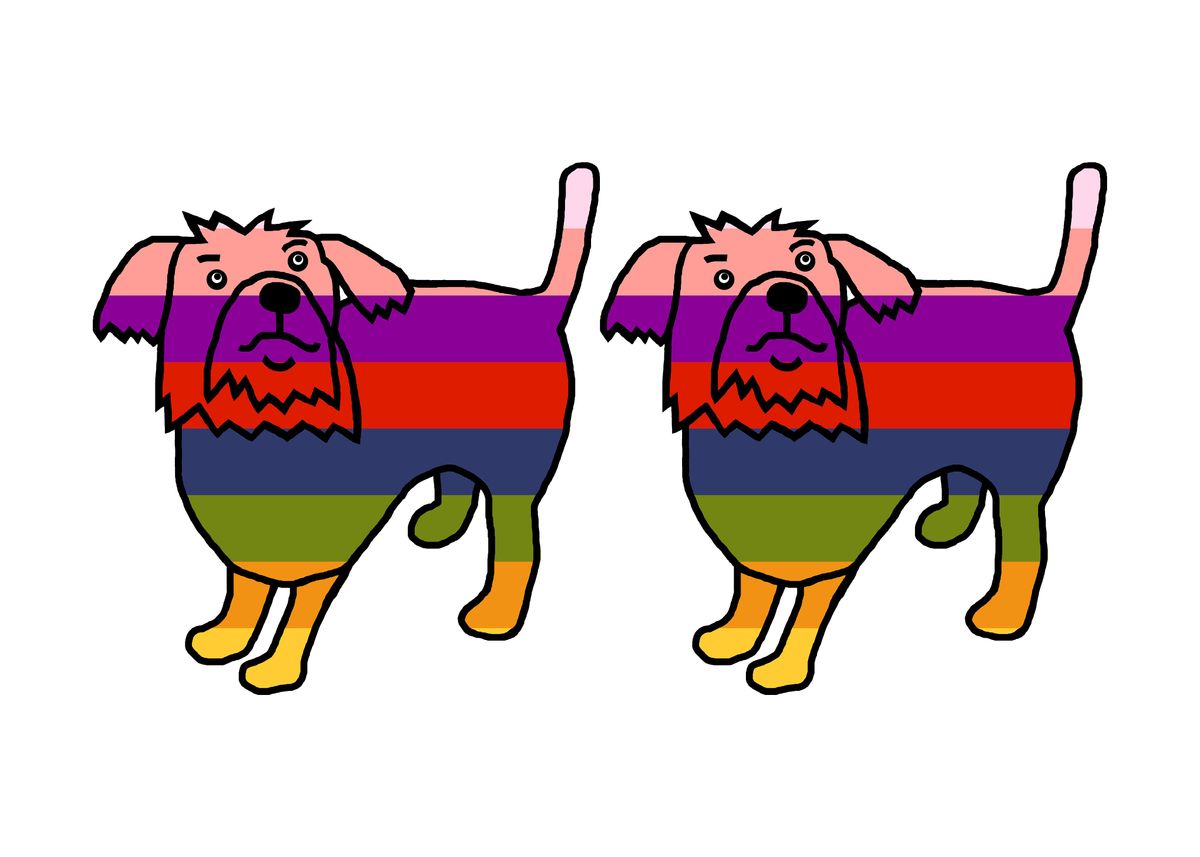 'A Pair of Rainbow Dogs' Poster by ellenhenryart | Displate