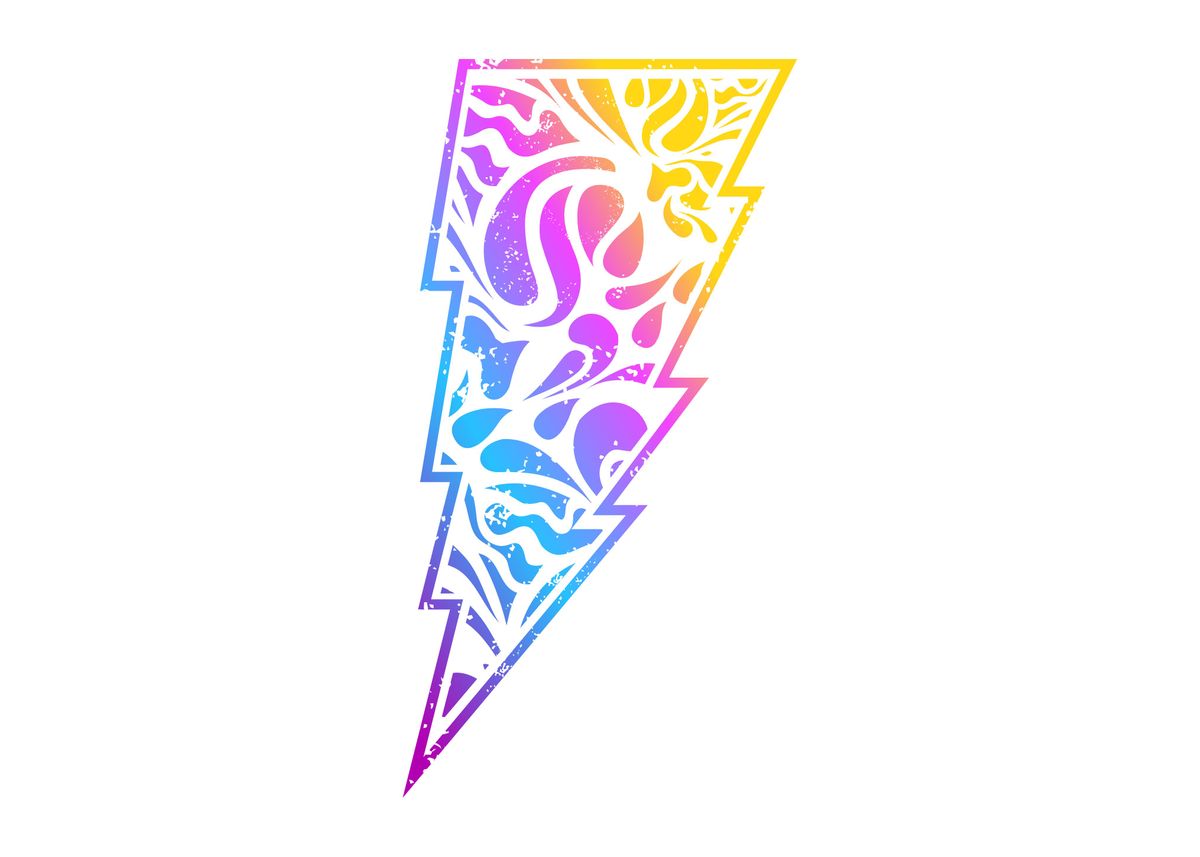 'colorful abstract bolt' Poster, picture, metal print, paint by mei ...