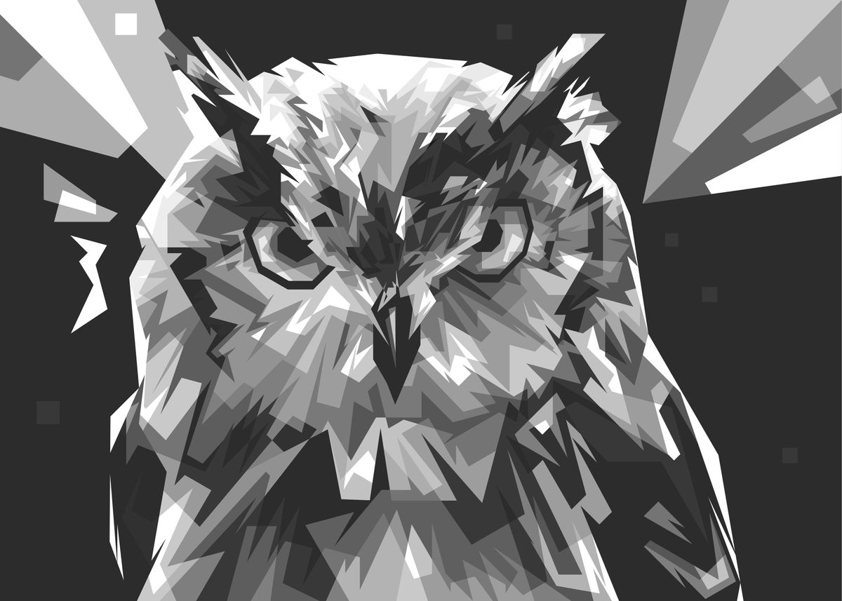 'OWL BW LANDSCAPE' Poster by Paradox Studio | Displate