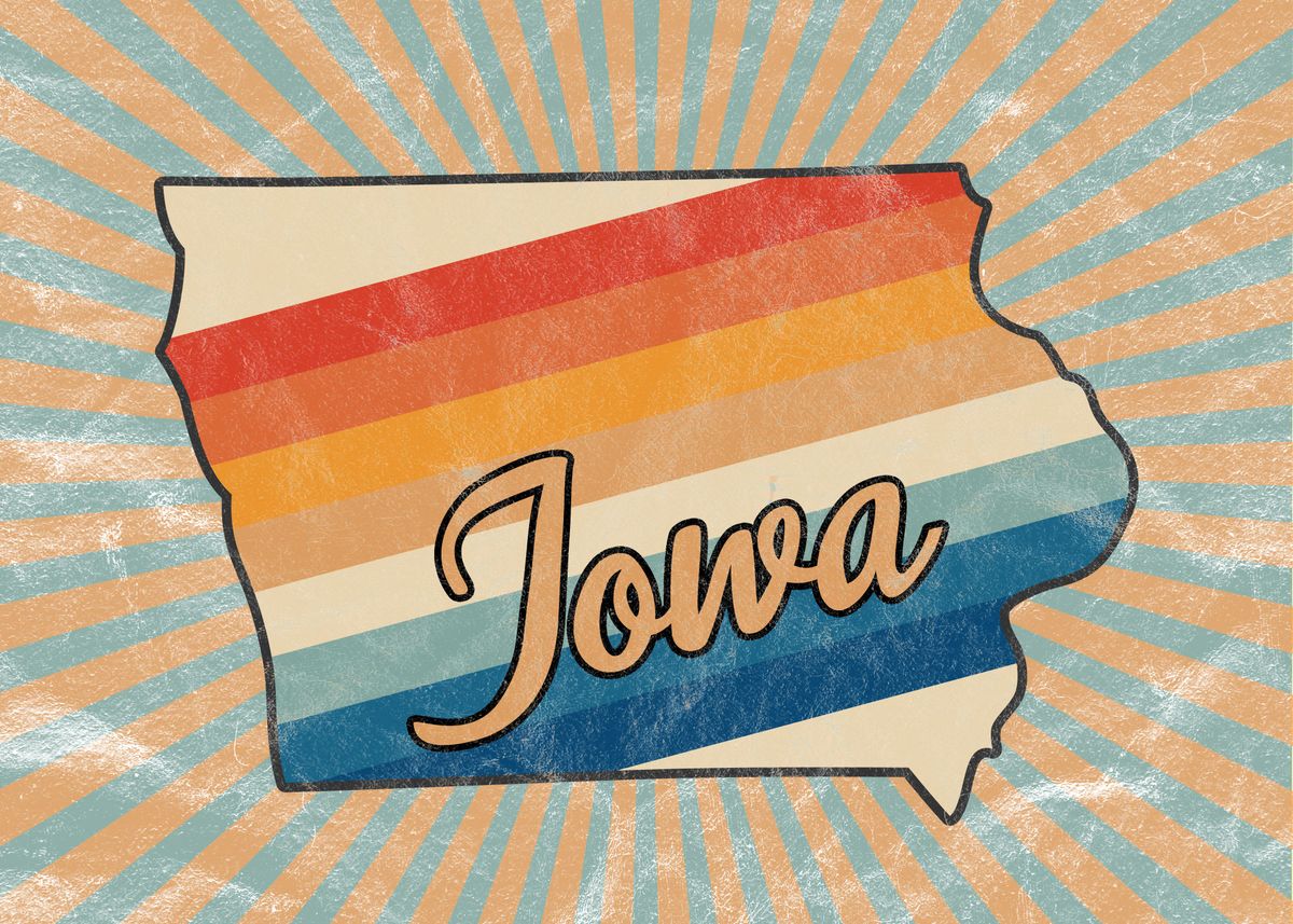 'Iowa State Vintage 70s' Poster, picture, metal print, paint by Tracey ...