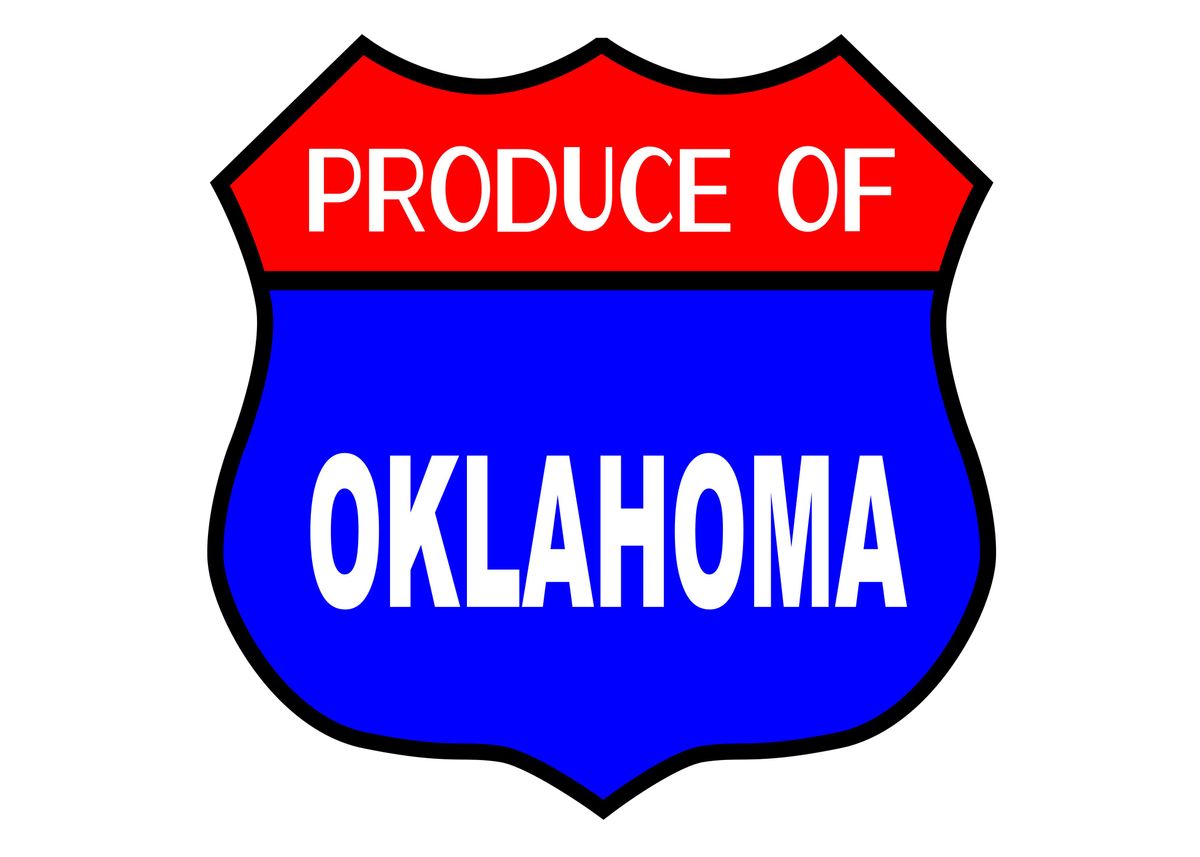 'Produce Of Oklahoma' Poster, picture, metal print, paint by HomeStead ...