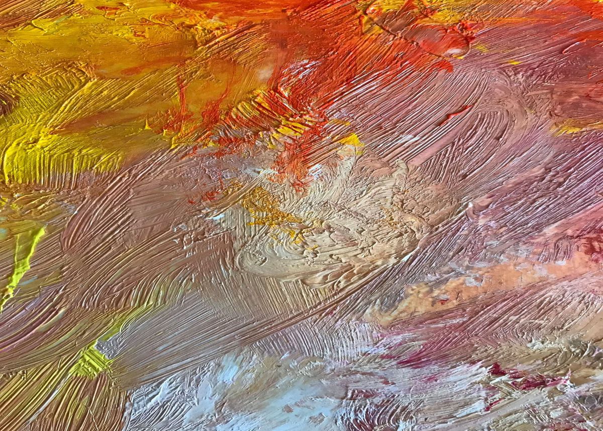 'Yellow moon colorful paint' Poster by Timothy Audam | Displate