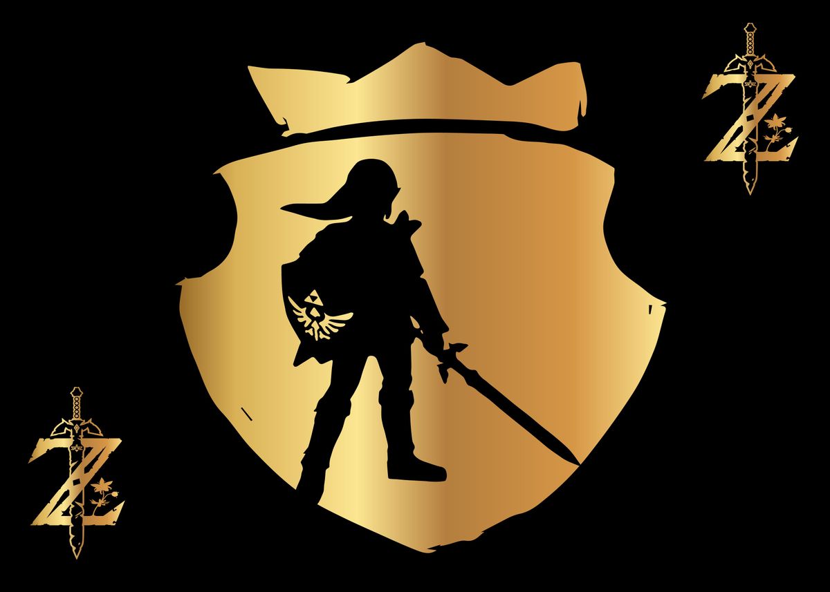 'Zelda Link Gold 3' Poster, picture, metal print, paint by Maricris M ...