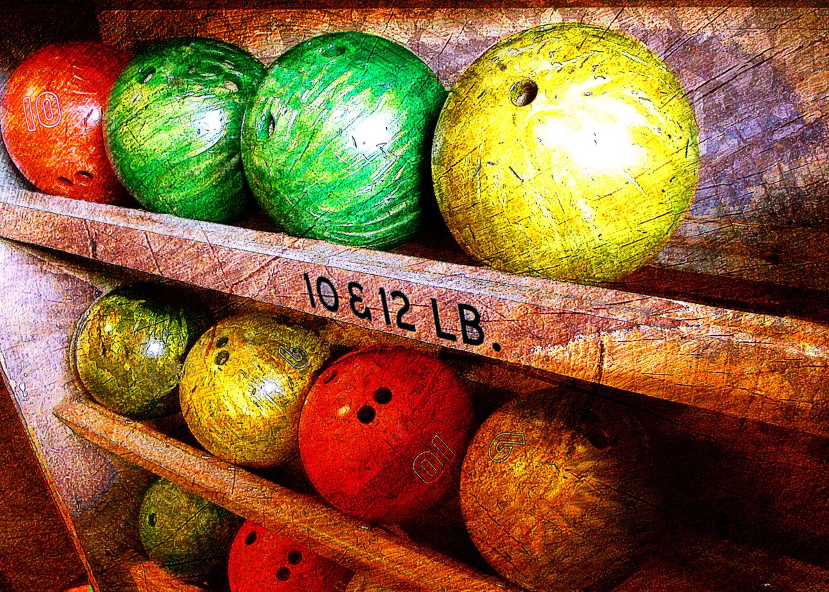 'Bowling art print 3' Poster, picture, metal print, paint by takumipark ...