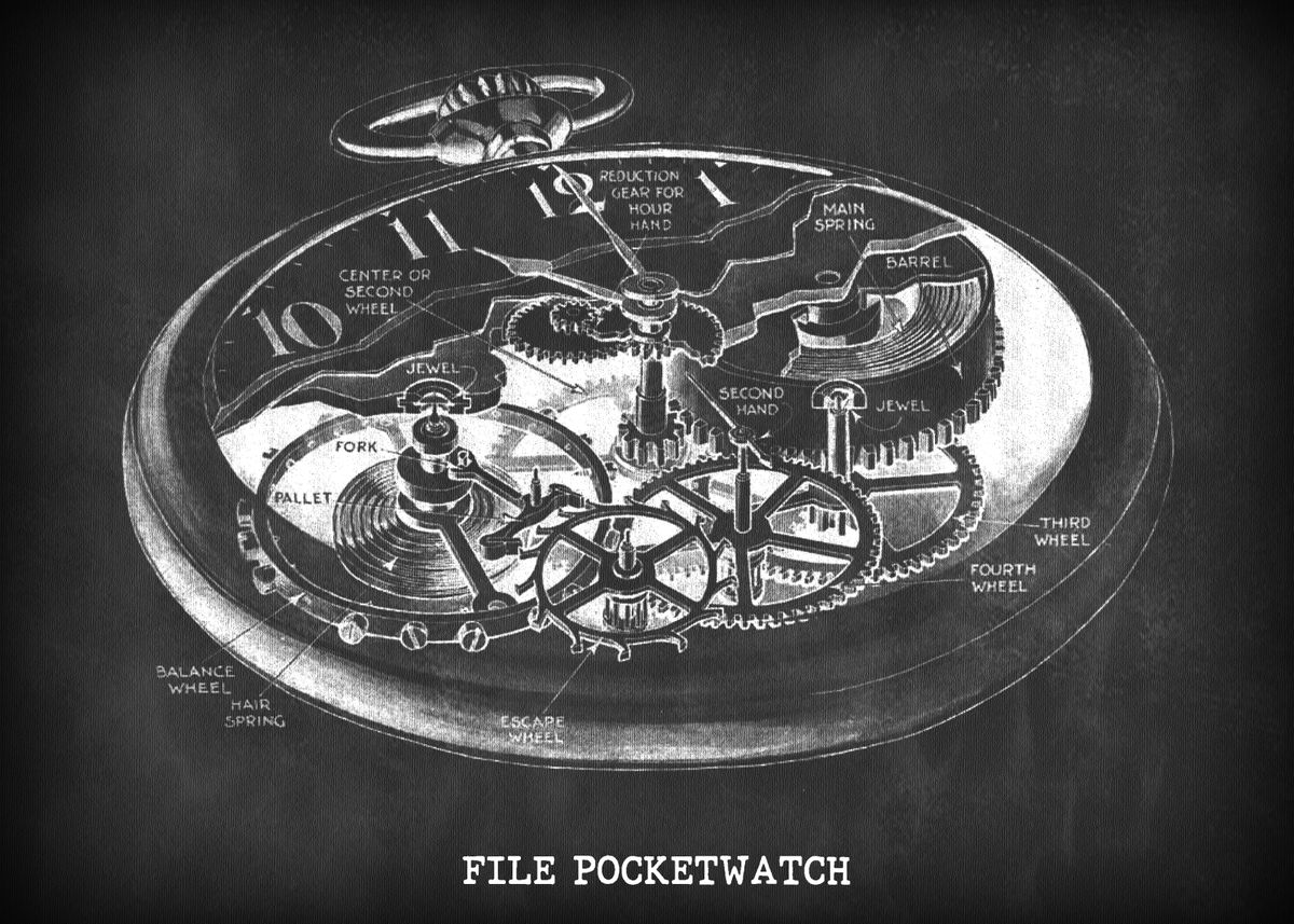 'FILE POCKET WATCH' Poster by Blueprint Expert | Displate