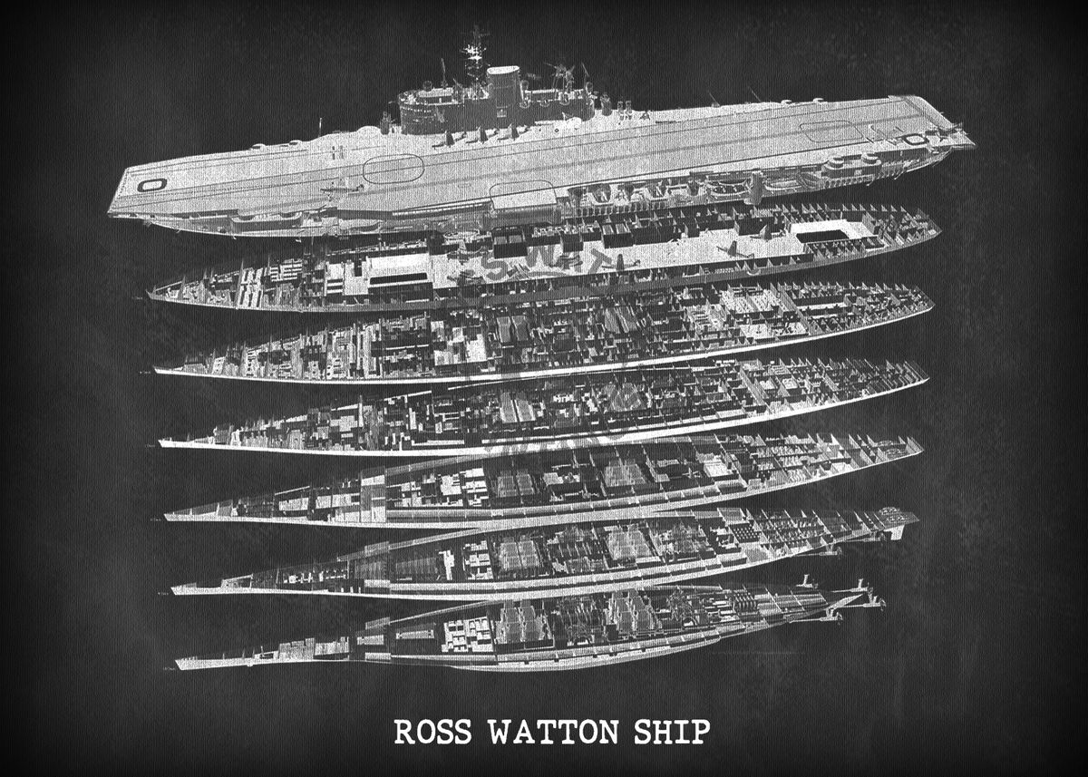 'ROSS WATTON SHIP' Poster, picture, metal print, paint by Blueprint ...