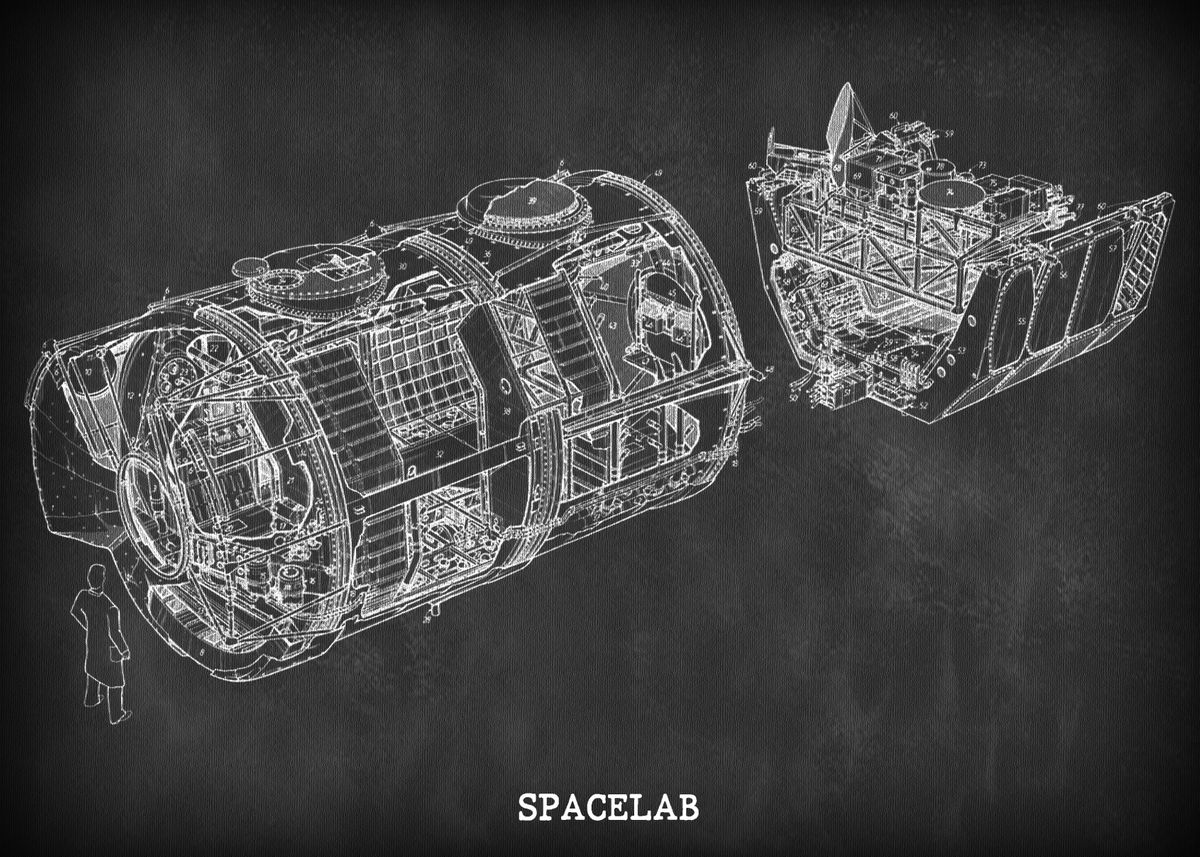 'SPACELAB' Poster, picture, metal print, paint by Blueprint Expert ...