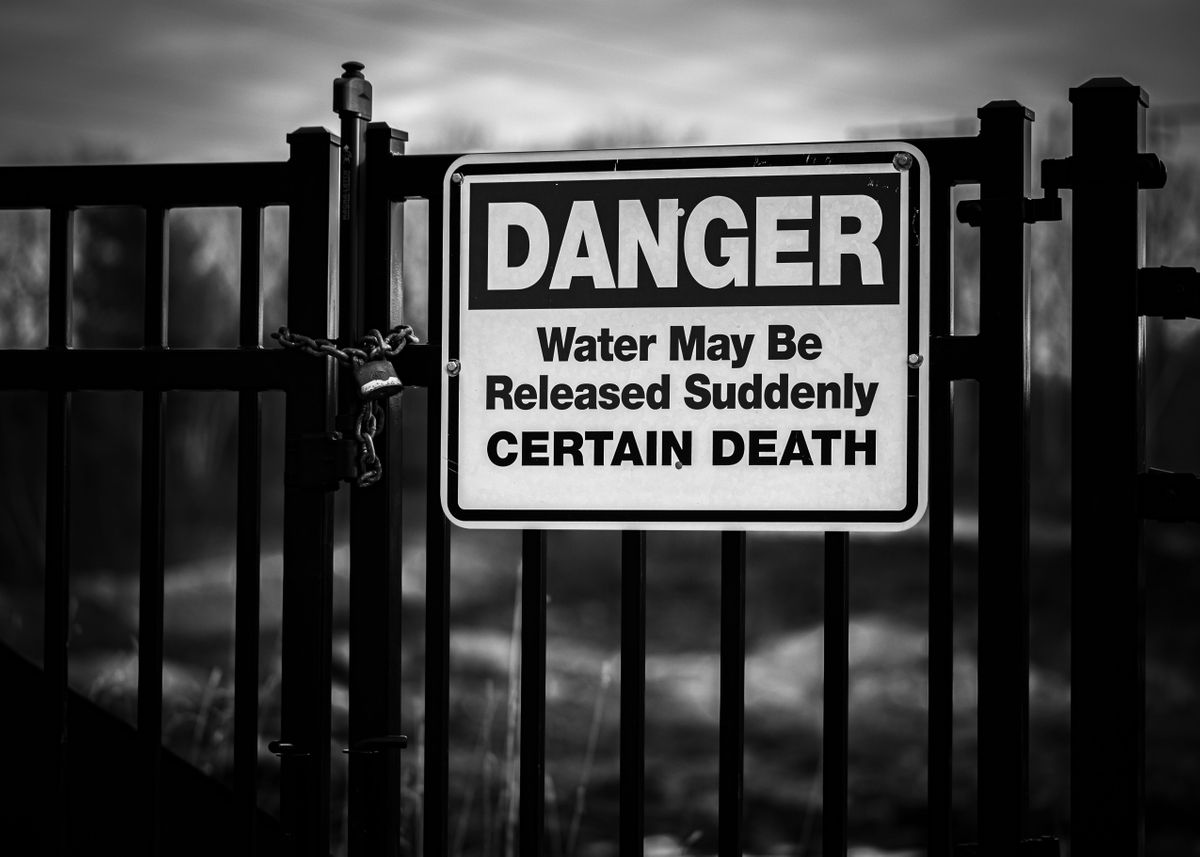 'Warning Certain Death Sign' Poster, picture, metal print, paint by Bob ...