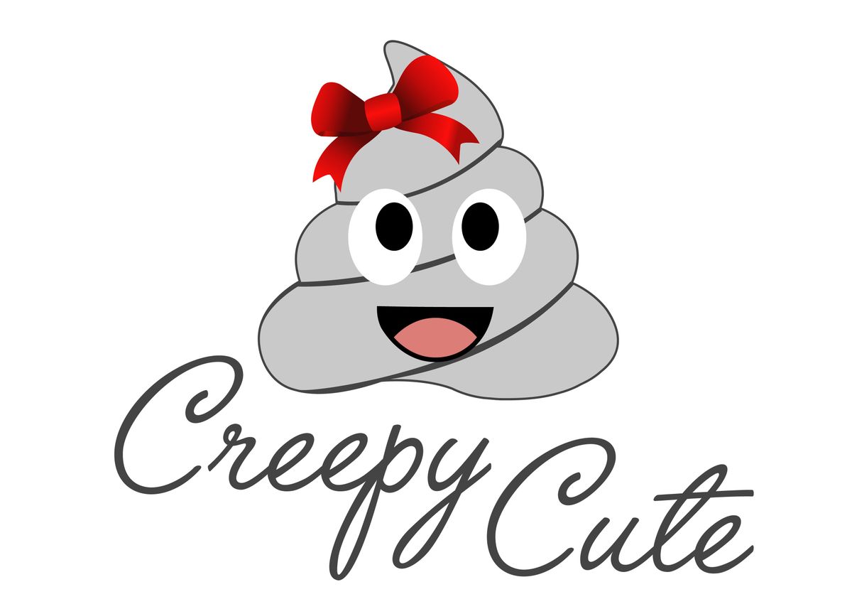 'Creepy cute white poop wit' Poster, picture, metal print, paint by ...