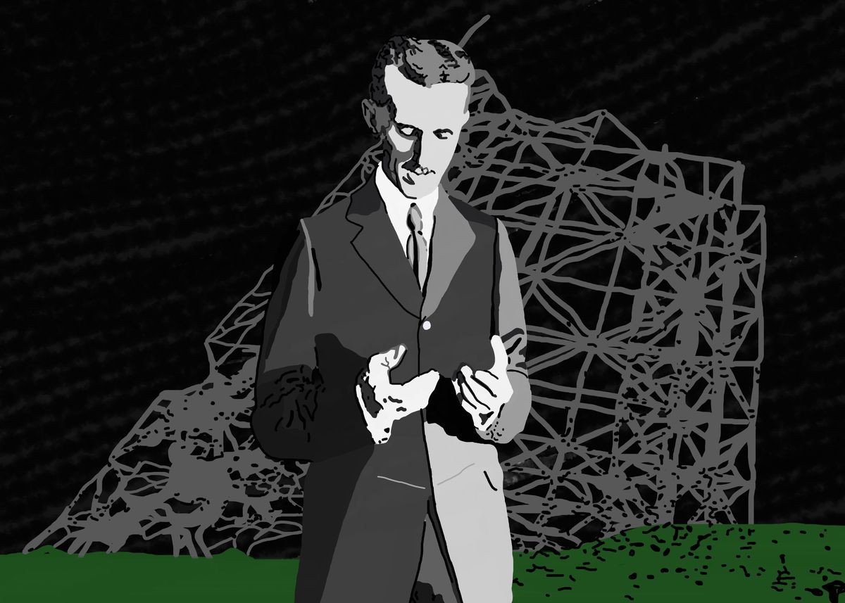 'Tesla pioneer inventor' Poster by Delyhunkes Lopez Melendez | Displate