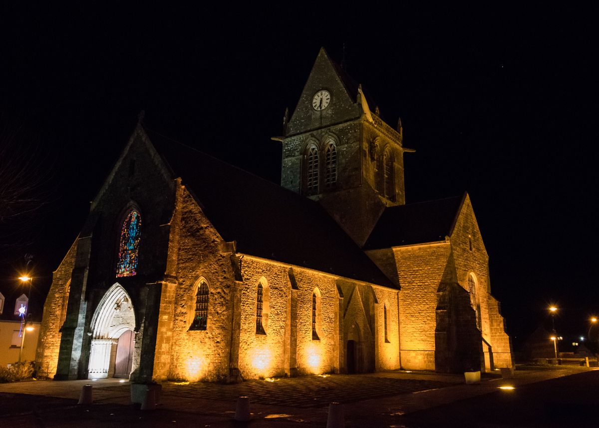 'St Mere Eglise Church' Poster, picture, metal print, paint by Philip ...