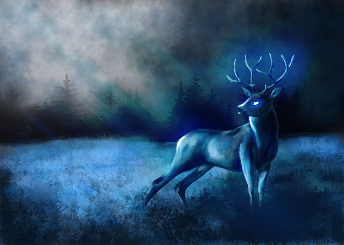 'Magic night' Poster, picture, metal print, paint by HijaziArts | Displate