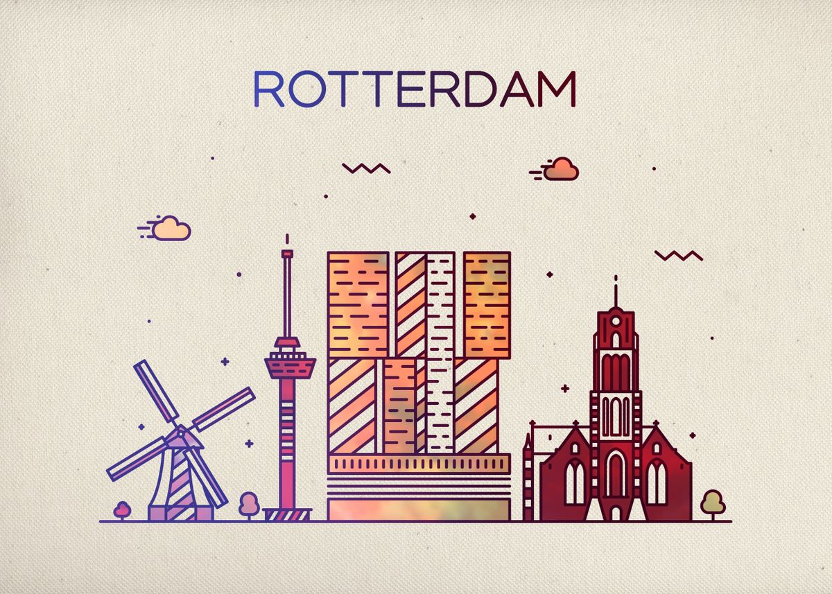 'Rotterdam City Skyline' Poster by Design Turnpike | Displate