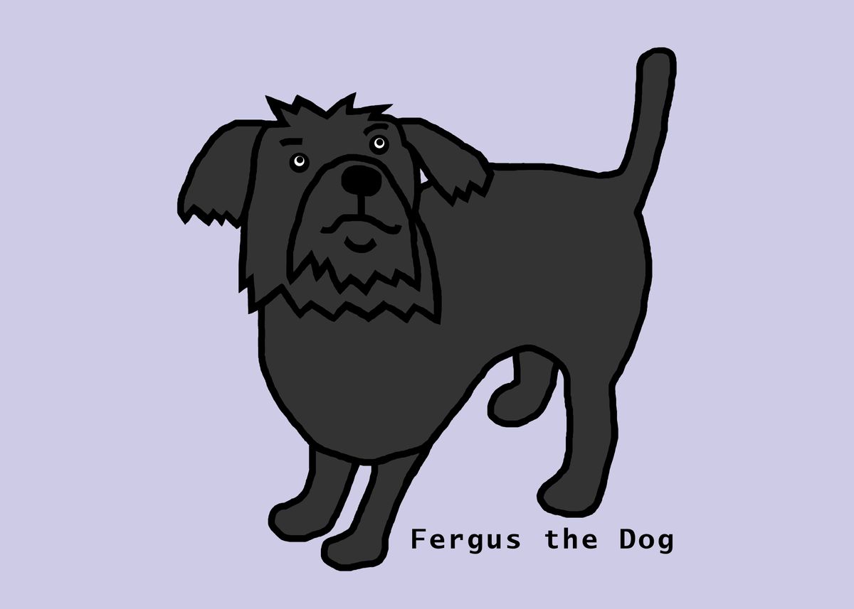 'Fergus the Dog on Ice Blue' Poster, picture, metal print, paint by ...