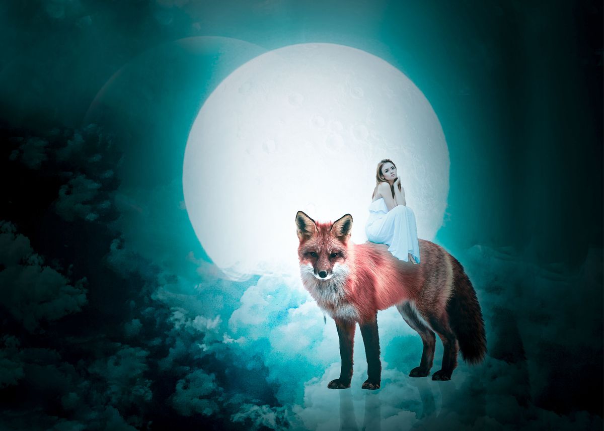 'fantasy glowing fox ' Poster by sidali kadir | Displate