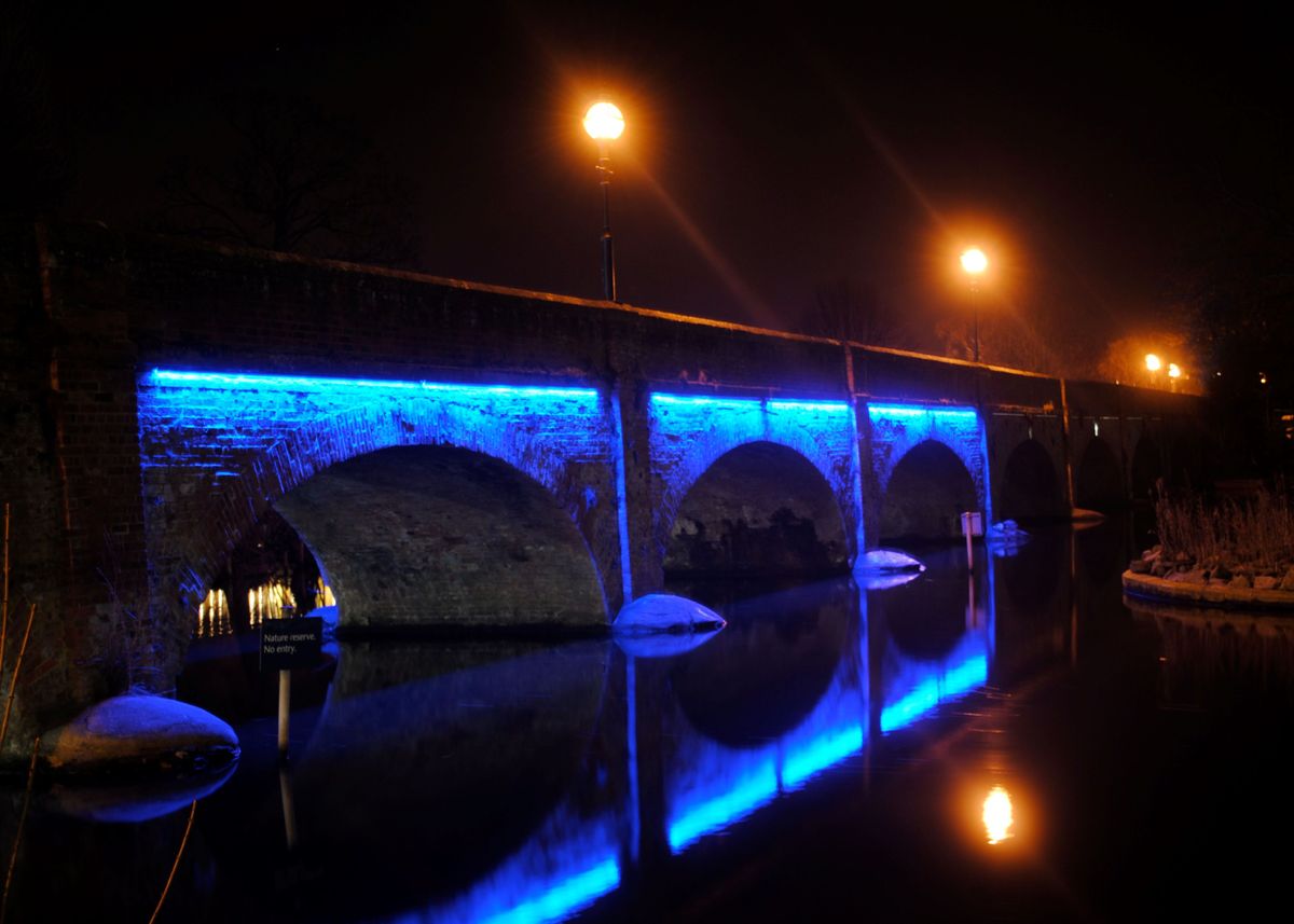 'Midnight Bridge' Poster, picture, metal print, paint by Liam Rooks ...