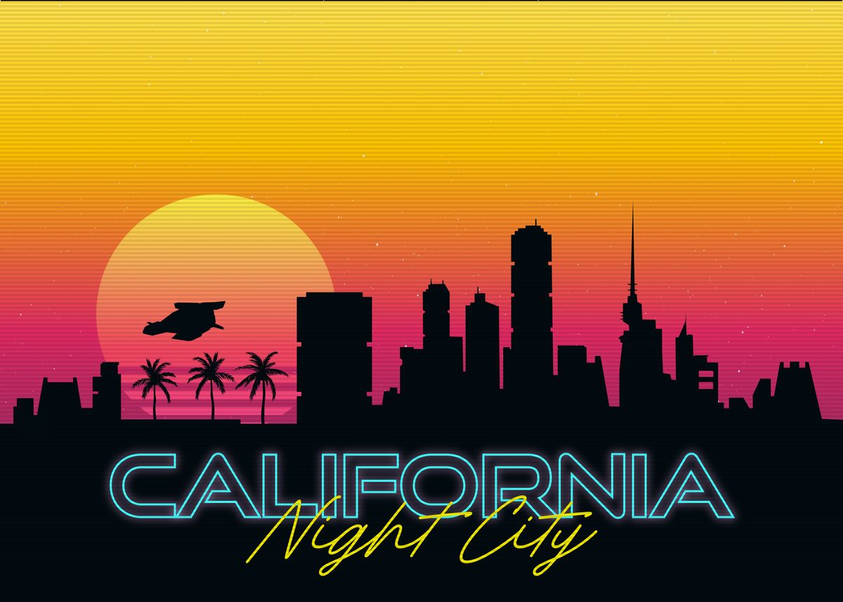 'Night City California' Poster by Marek Dubienski | Displate