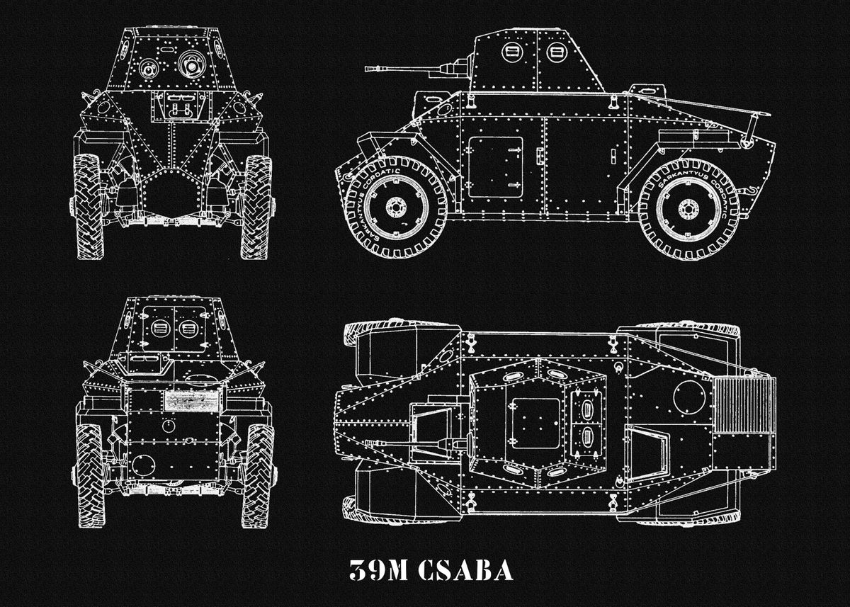 '39M CSABA' Poster, picture, metal print, paint by Blueprint Expert ...