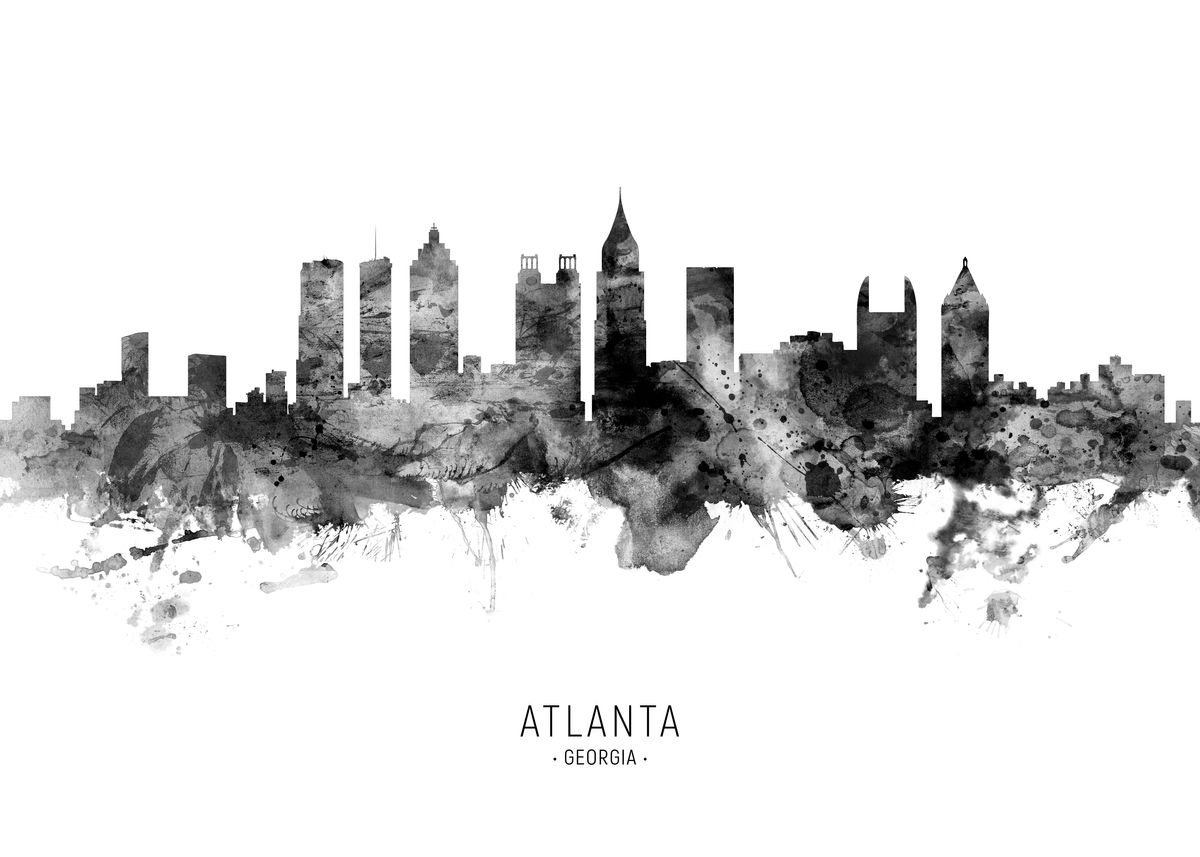 'Atlanta Georgia Skyline' Poster by Michael Tompsett | Displate