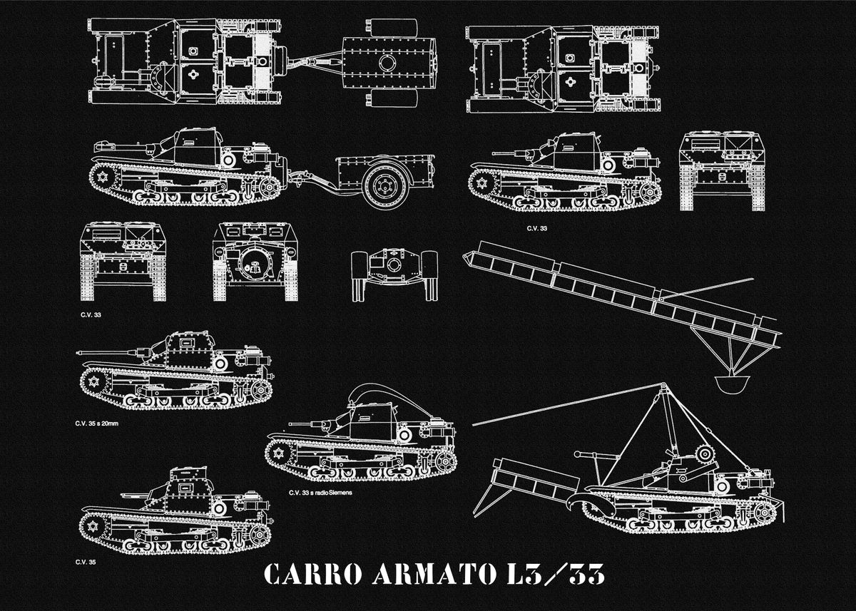 'CARRO ARMATO L3 33' Poster, picture, metal print, paint by Blueprint ...