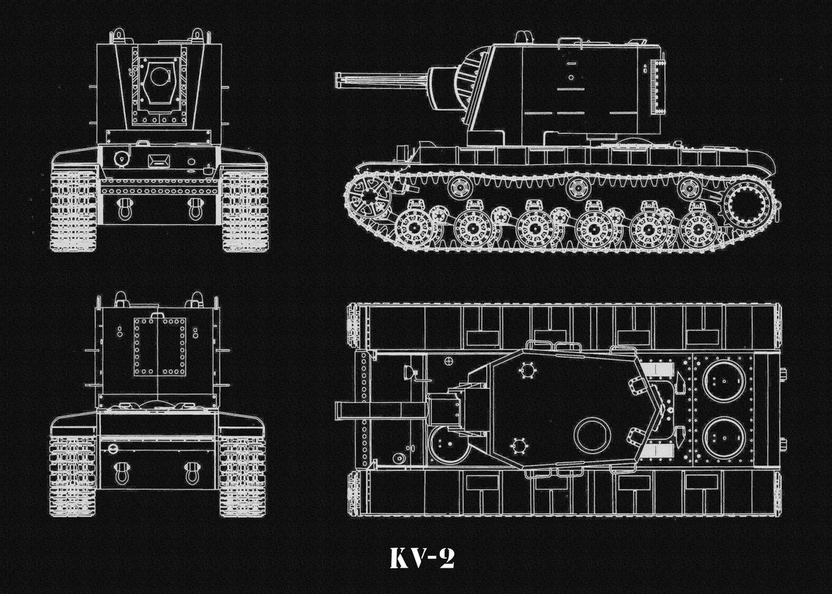 'KV 2' Poster, picture, metal print, paint by Blueprint Expert | Displate