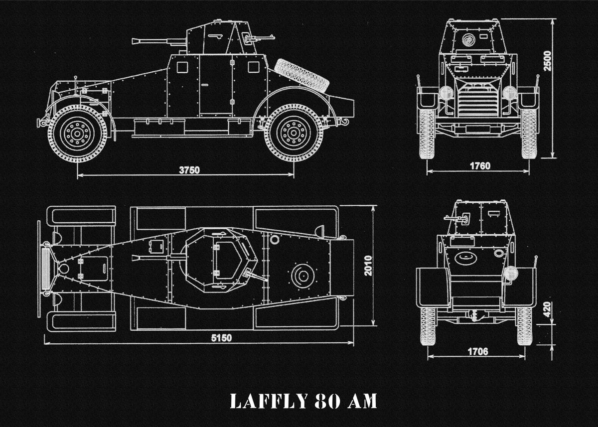 'LAFFLY 50 AM' Poster, picture, metal print, paint by Blueprint Expert ...