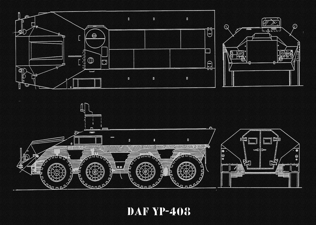 'DAF YP 408' Poster by Blueprint Expert | Displate