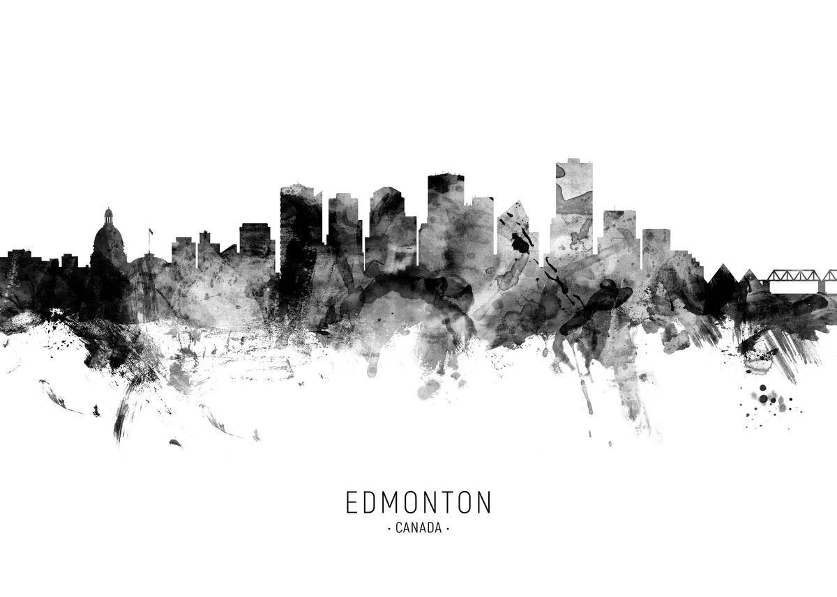 'Edmonton Canada Skyline' Poster, picture, metal print, paint by ...