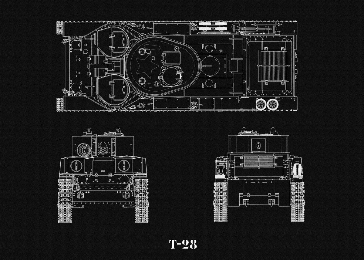 'T 28' Poster, picture, metal print, paint by Blueprint Expert | Displate