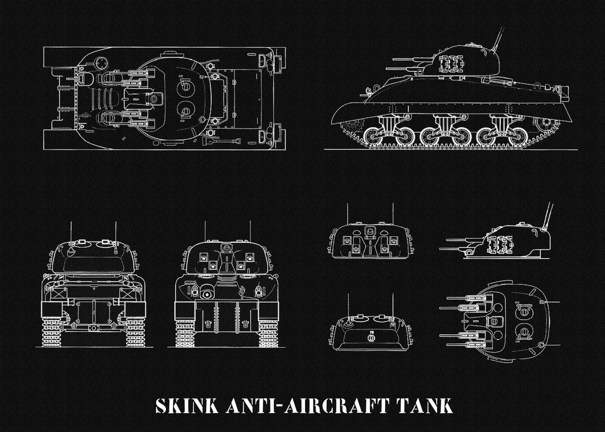 'SKINK ANTI AIRCRAFT TANK' Poster, picture, metal print, paint by ...