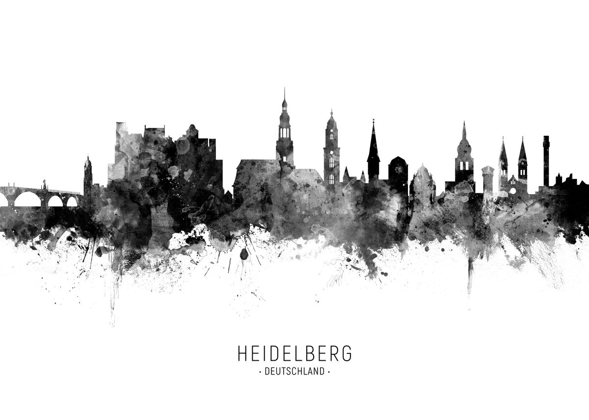 'Heidelberg Skyline' Poster, picture, metal print, paint by Michael ...