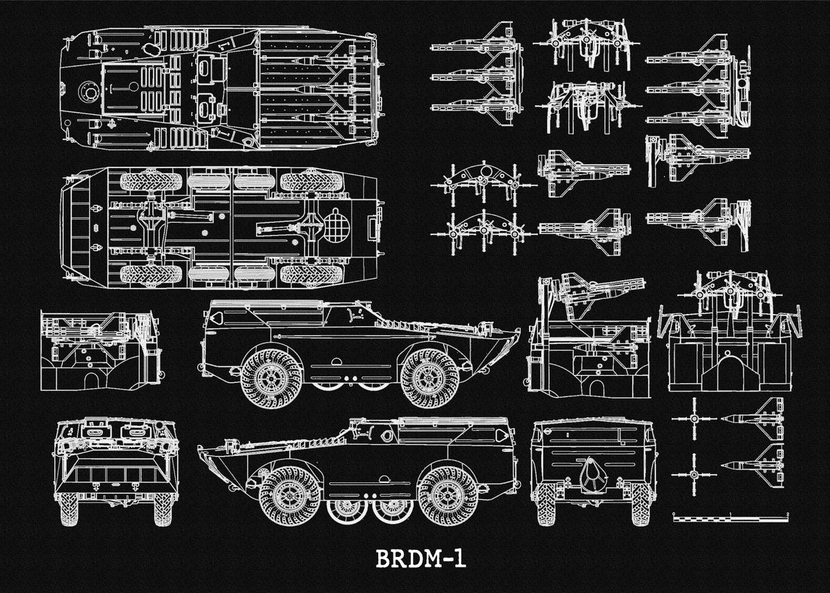 'BRDM 1' Poster, picture, metal print, paint by Blueprint Expert | Displate