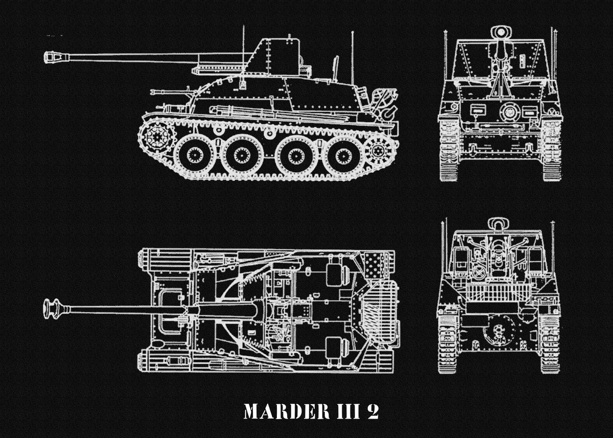 'MARDER III 2' Poster, picture, metal print, paint by Blueprint Expert ...