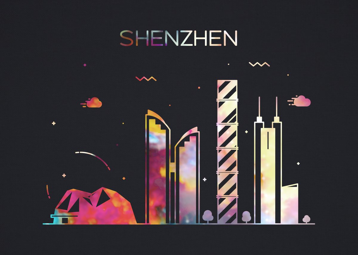 'Shenzhen China City' Poster, picture, metal print, paint by Design ...