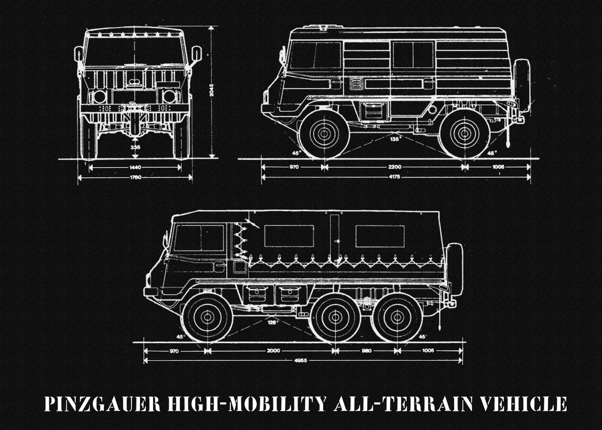 'PINZGAUER HIGH MOBILITY' Poster, picture, metal print, paint by ...