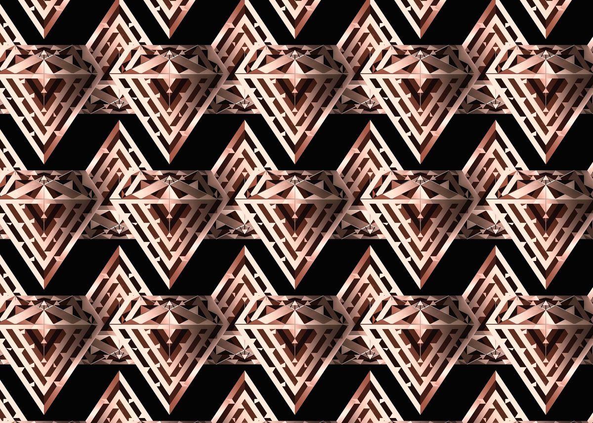 'Rich copper diamond zigzag' Poster by wagnerps | Displate