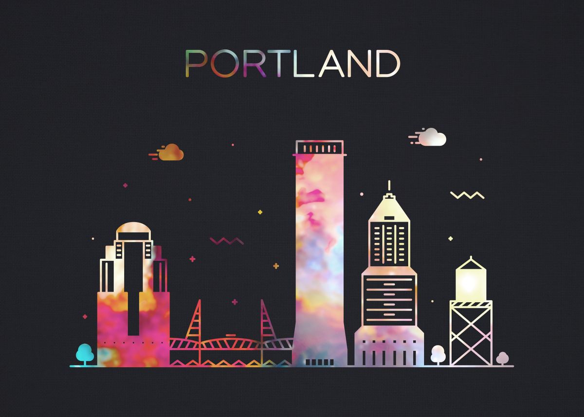'Portland Oregon City' Poster by Design Turnpike | Displate