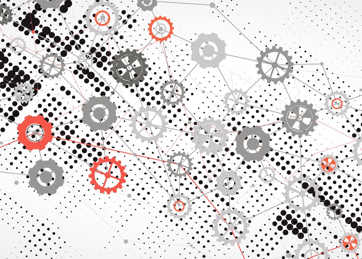 ' technology gears' Poster by Vs 1489 | Displate