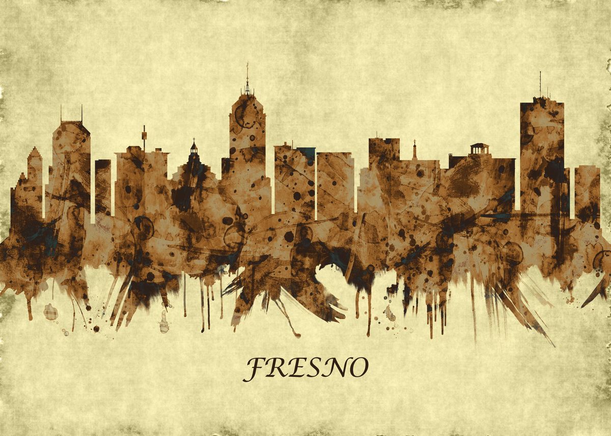 'Fresno Cityscape' Poster by Towseef Dar | Displate
