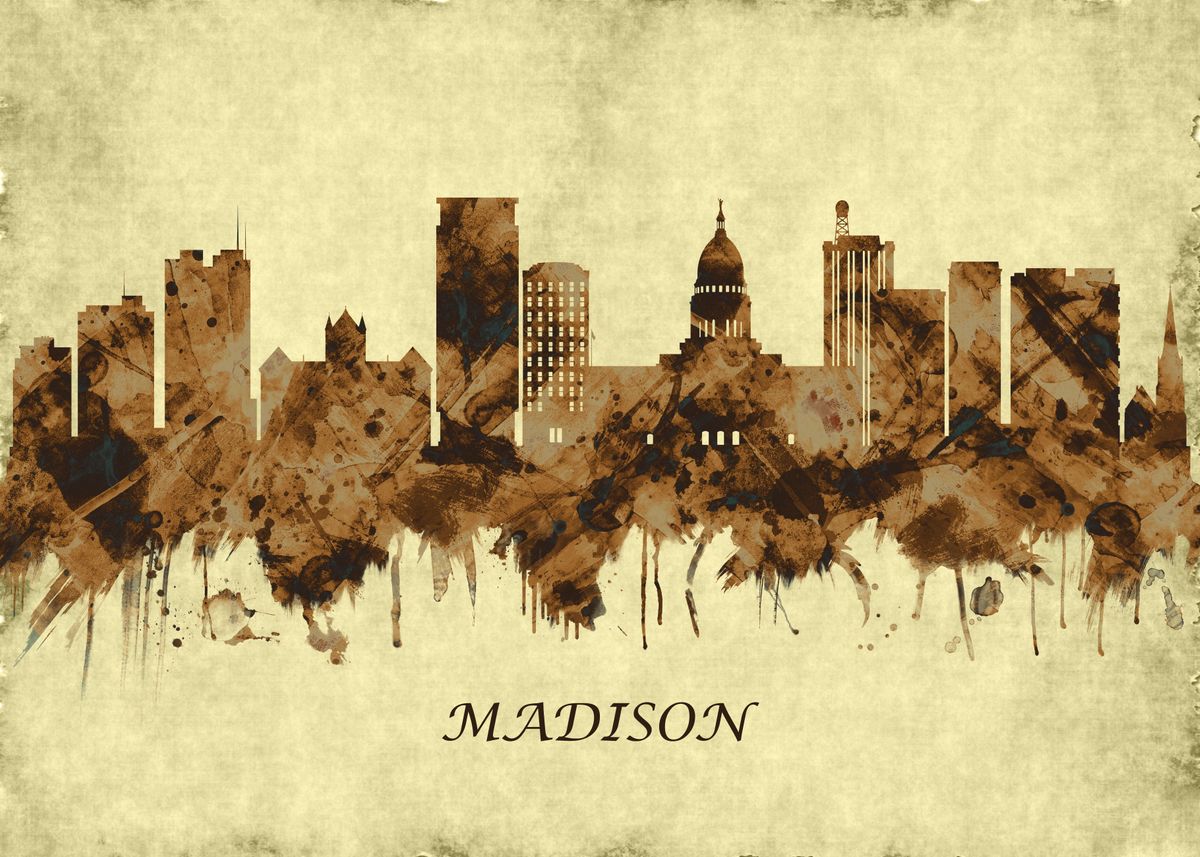 'Madison Cityscape' Poster, picture, metal print, paint by Towseef Dar ...