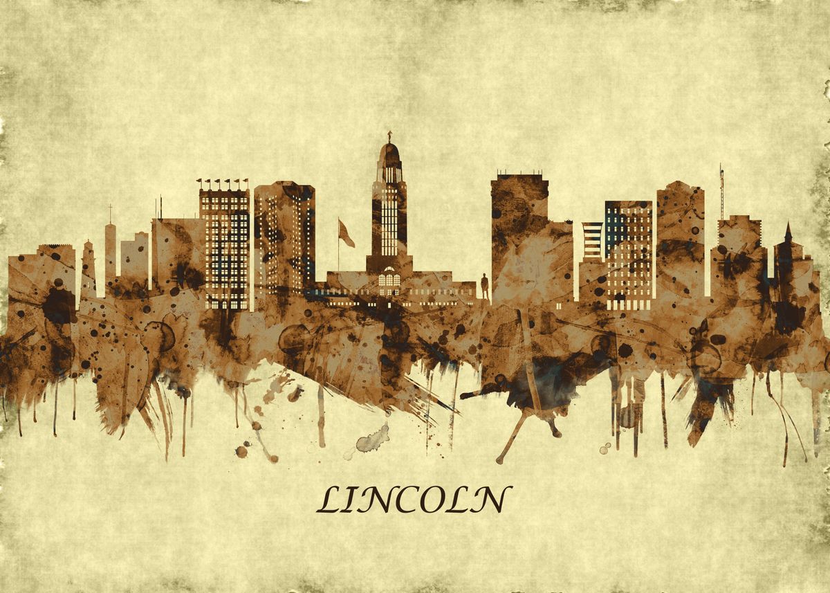 'Lincoln Nebraska Cityscape' Poster by Towseef Dar | Displate