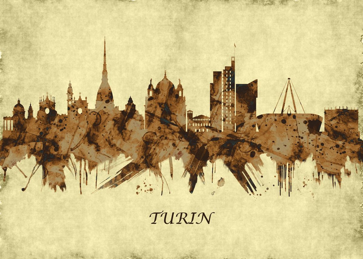 'Turin Italy Cityscape' Poster, picture, metal print, paint by Towseef ...