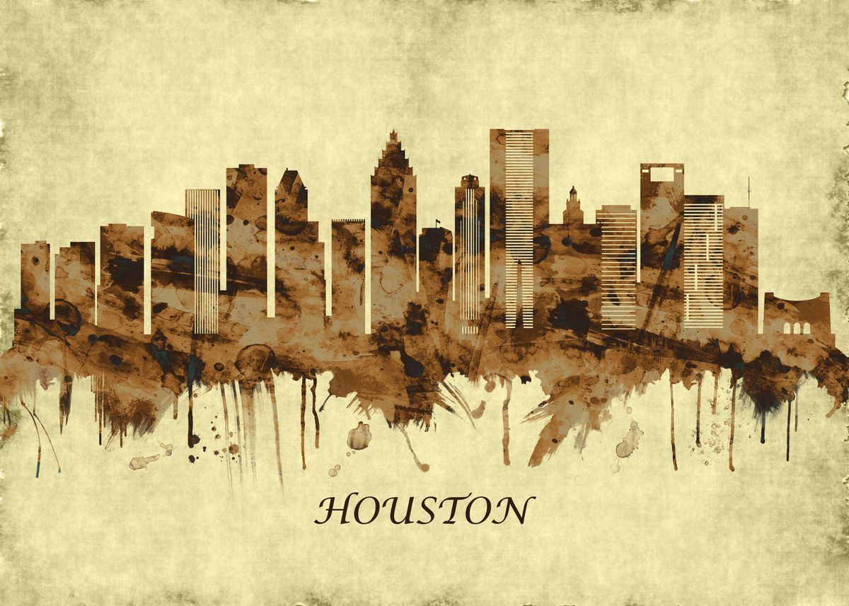 'Houston Texas Cityscape' Poster by Towseef Dar | Displate