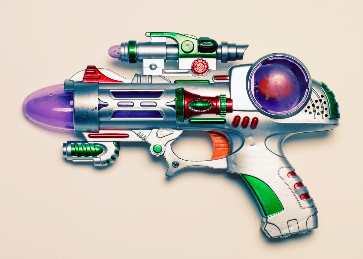 'old ray gun toy ' Poster, picture, metal print, paint by Charles ...